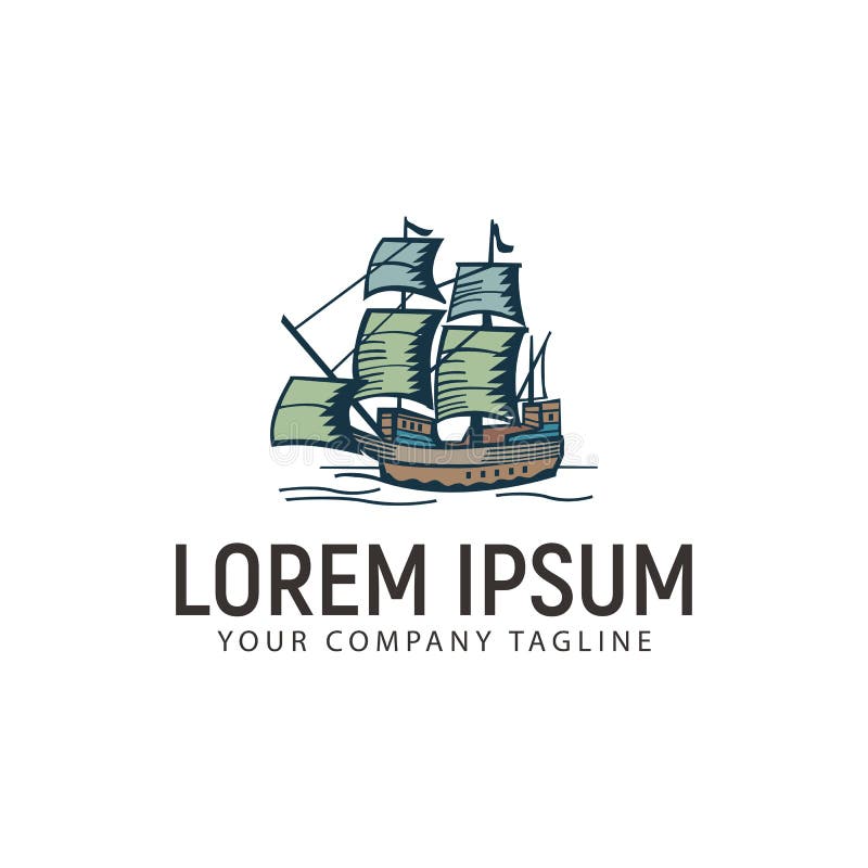 Ship Marine Vintage Retro Logo Design Concept Template Stock Vector ...