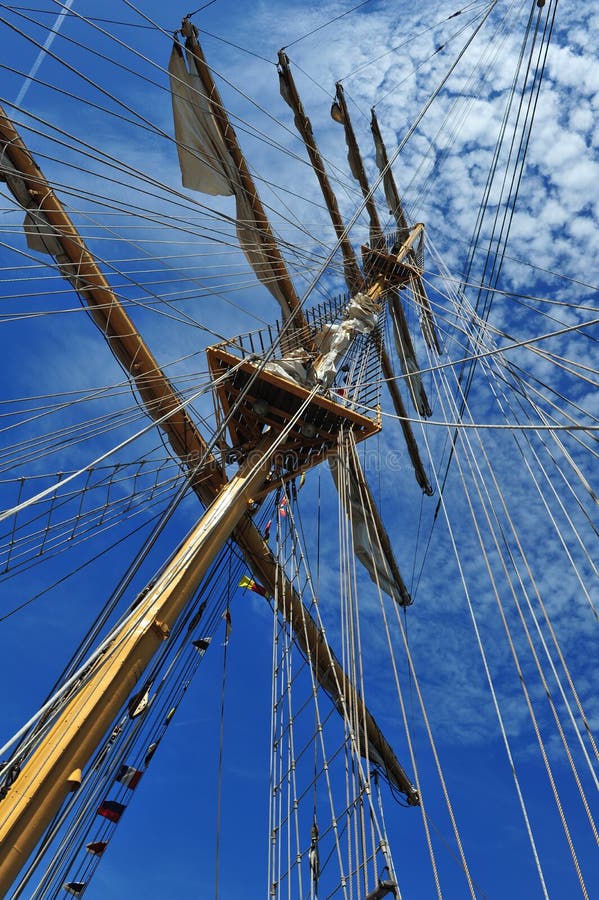 Ship S Mast With Naval Flags Stock Photo - Image of yacht, signalflag ...