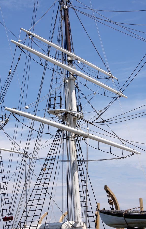 Ship mast stock photo. Image of cargo, boom, 19th, sailing - 5725038