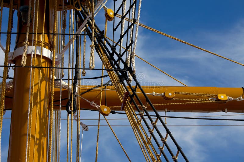 Climbing the Rigging stock image. Image of white, mast - 112755