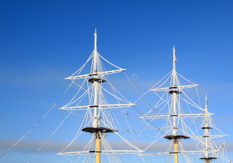Ship masts stock photo. Image of color, pier, barren - 17906492