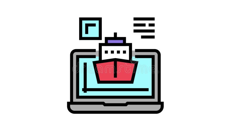 Ship Modeling Computer Program Glyph Icon Animation Stock Footage ...
