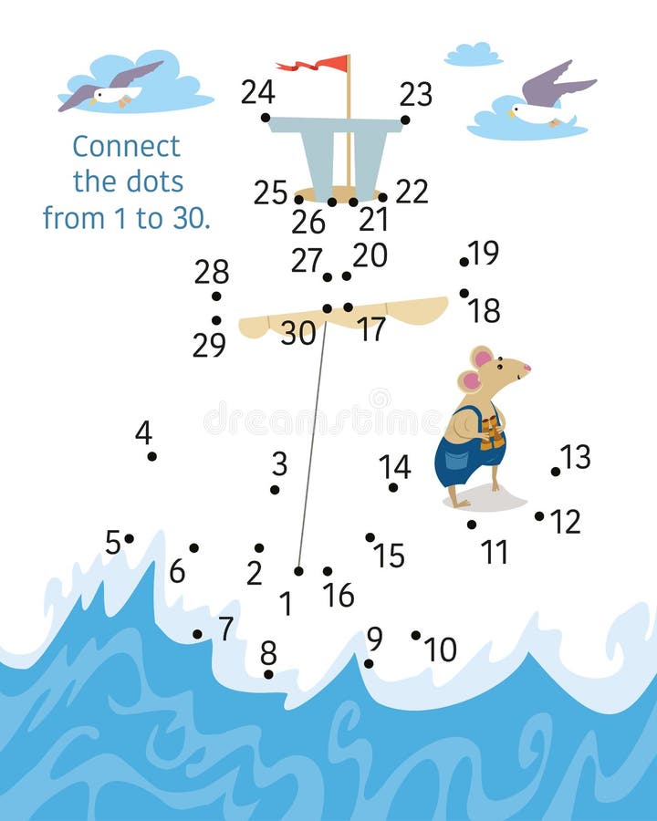 Ship with Mouse Captain. Activity Page for Kids. Educational Game ...