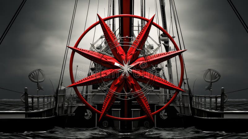 Ship nautical star stock illustration. Illustration of horizon - 373875553