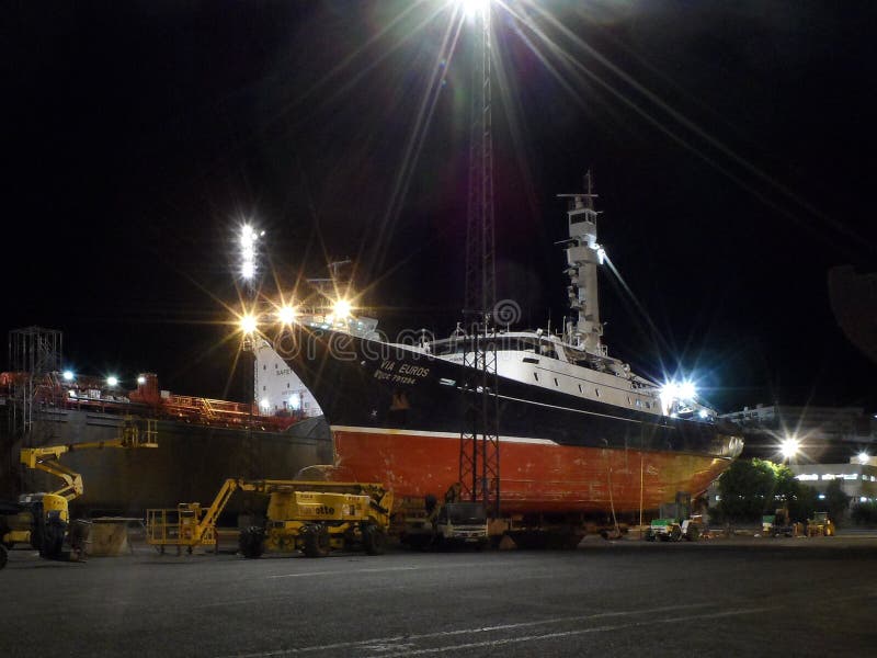 Ship in Naval Repair and Finished Will Look Like New. Editorial Stock ...