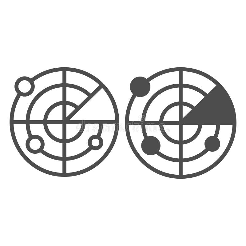 Ship Navigation Locator Line and Solid Icon, Marine Navigation Concept ...