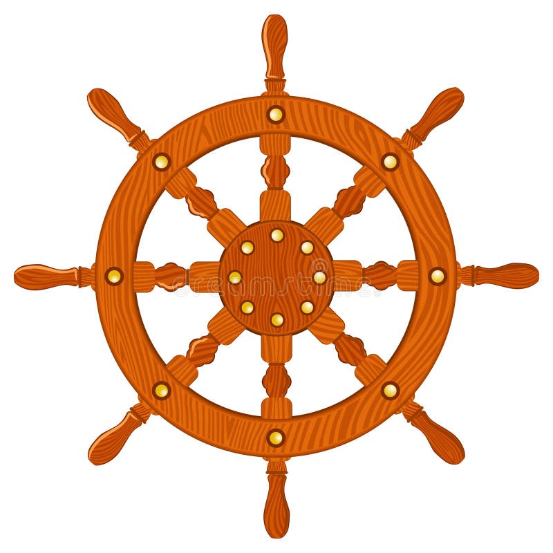 Ship navy wheel isolated stock vector. Illustration of captain - 26416021