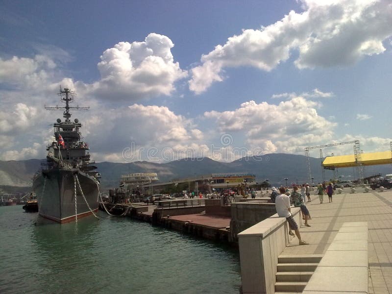 Ship near the pier stock image. Image of high, rest - 150254785