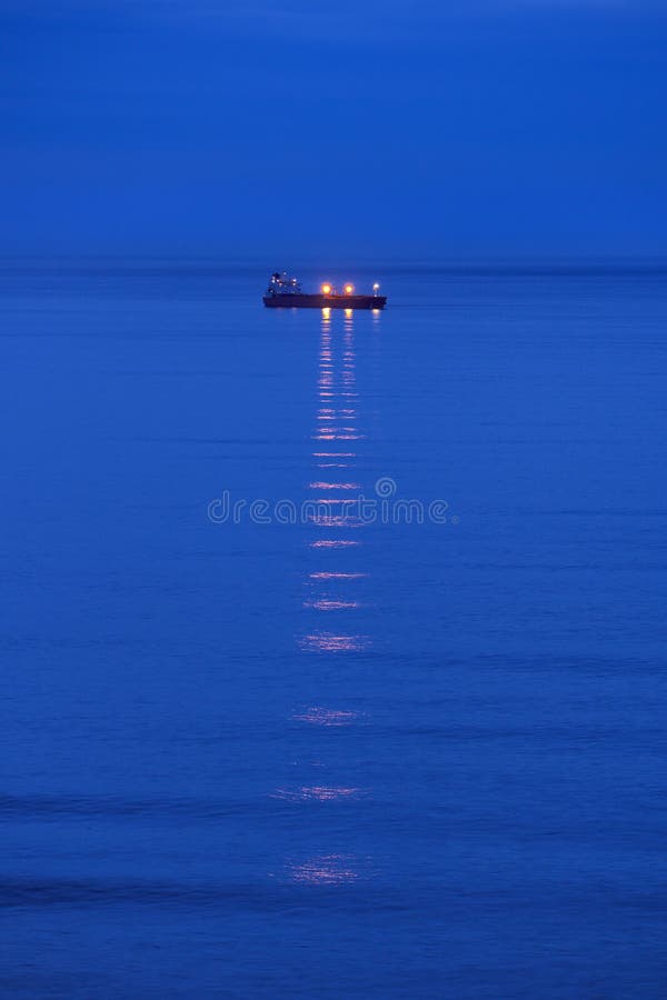 Ship at night stock photo. Image of illuminated, shipping - 53656434