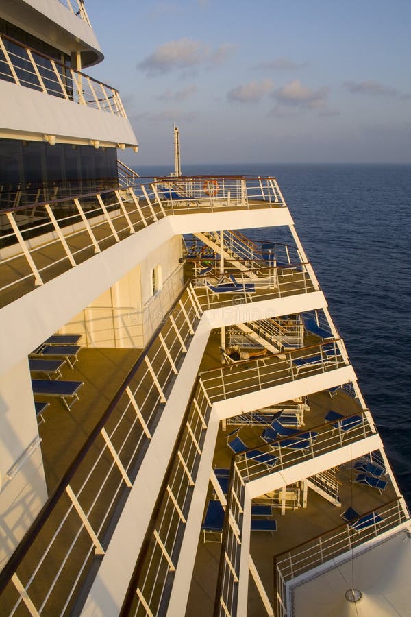 Wooden Handrail on Cruise Ship Deck at Sea Stock Photo - Image of ...