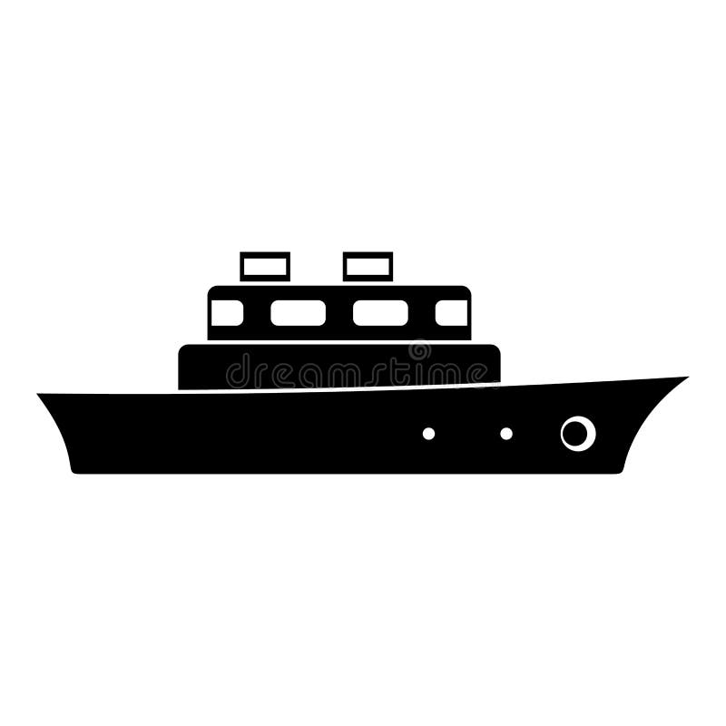 Ship Ocean Icon, Simple Black Style Stock Vector - Illustration of ...