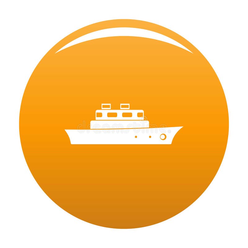 Ship Ocean Icon Vector Orange Stock Vector - Illustration of journey ...