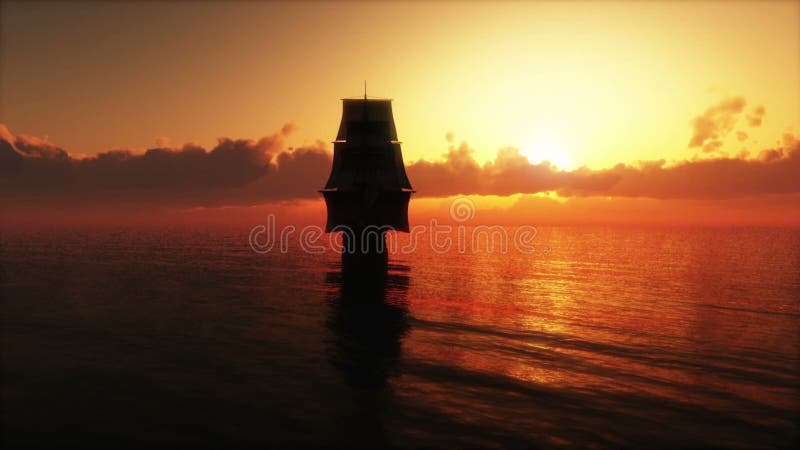 Ship ocean sunset stock video. Video of water, outdoors - 202070753