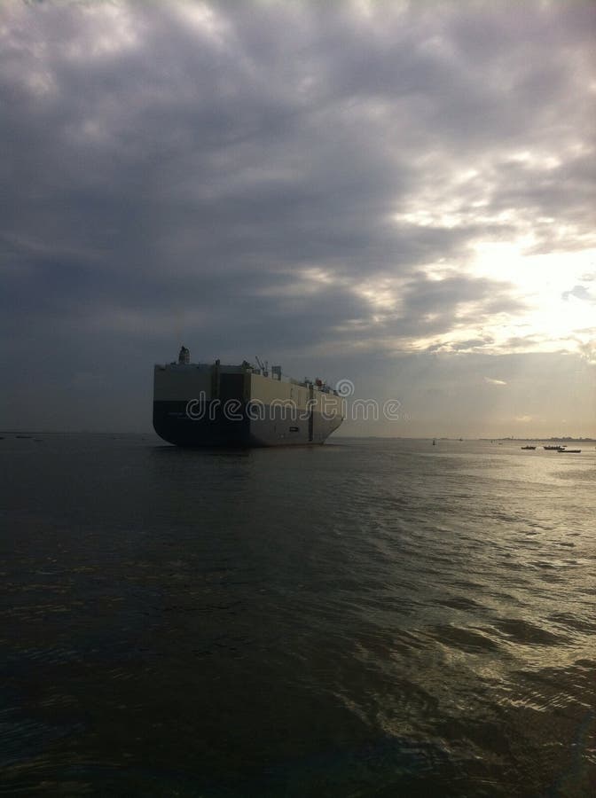Ship editorial stock image. Image of ship, ocean, sunset - 55155374