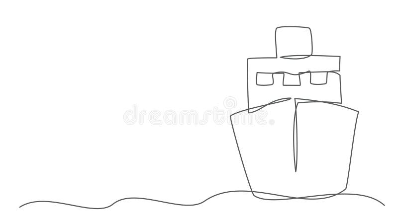 Cargo Ship One Line Drawing Stock Illustrations – 143 Cargo Ship One ...