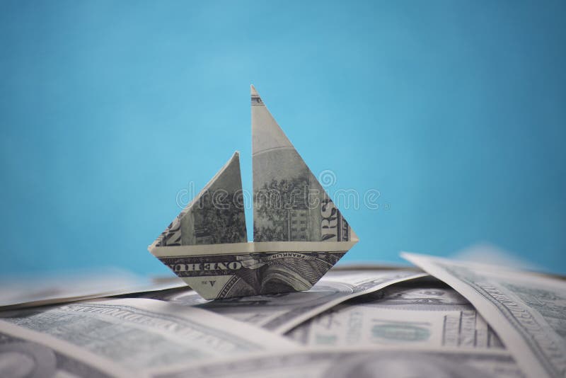 Ship origami banknotes stock image. Image of finance - 89009653