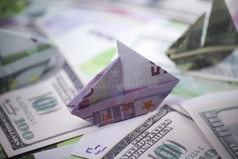 Ship origami banknotes stock image. Image of economy - 89011017