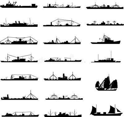 Ship Outline stock vector. Illustration of frigate, black - 18364075