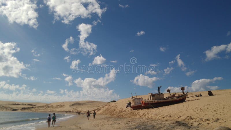 Ship over sand editorial stock photo. Image of rocha - 71218603