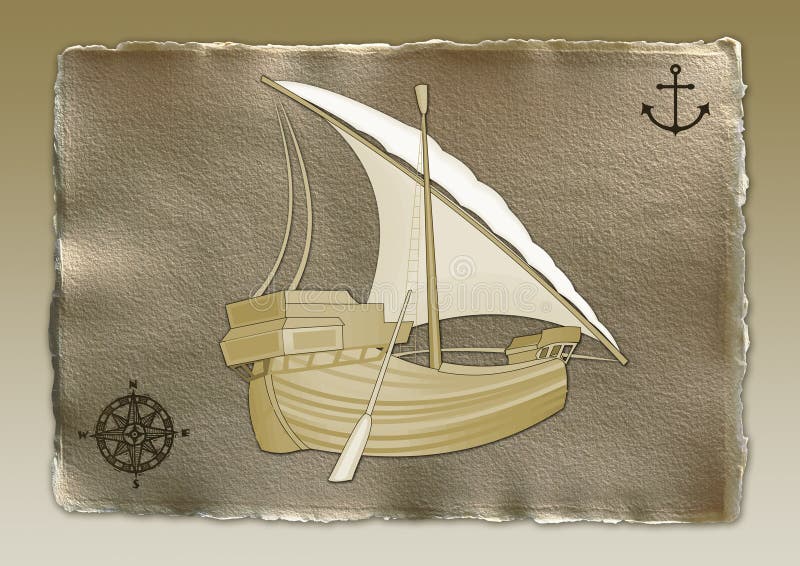 Ship On Paper Picture. Image: 3688407