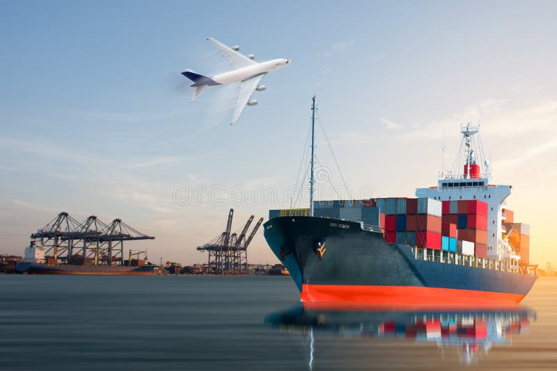 Ship Pickup Container is Going Out from Dock. Stock Photo - Image of ...