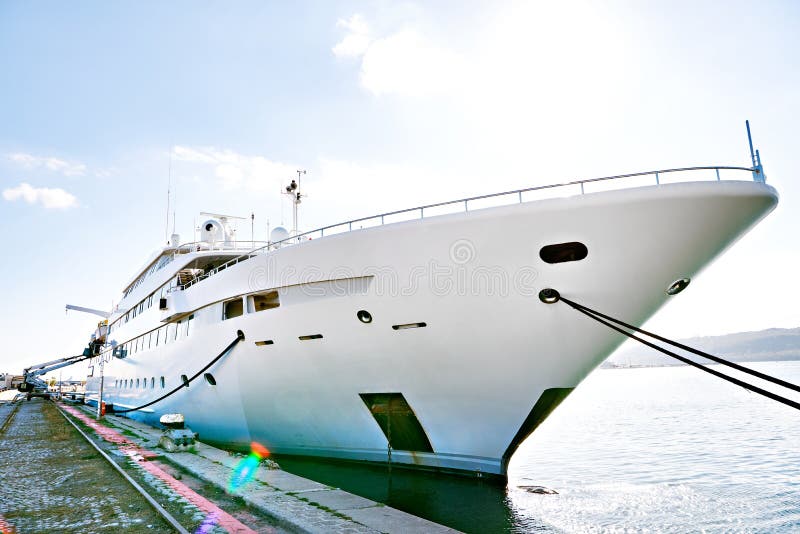 Ship at pier in port stock photo. Image of machine, transport - 259969526