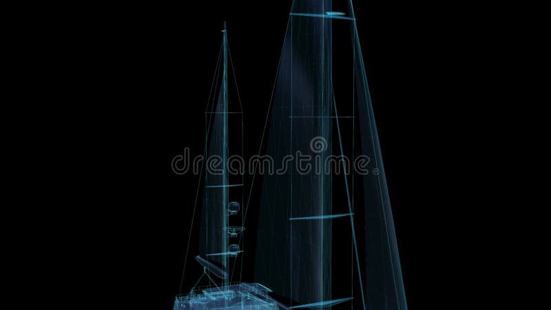 Ship, Pleasure Boat, Speed Boat, Vessel. Glow Points and Line Formation ...