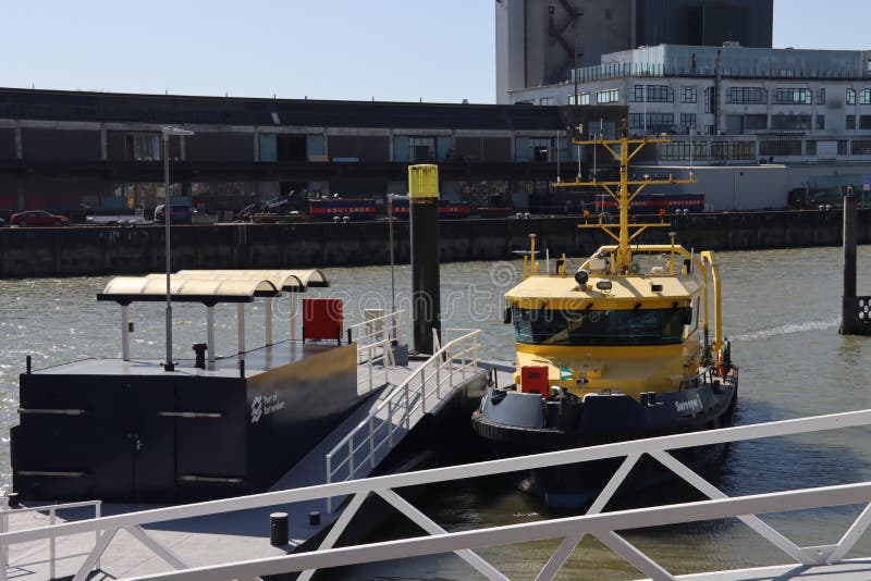 Ship of the Port Authority at a Pier in the Port of Rotterdam the ...