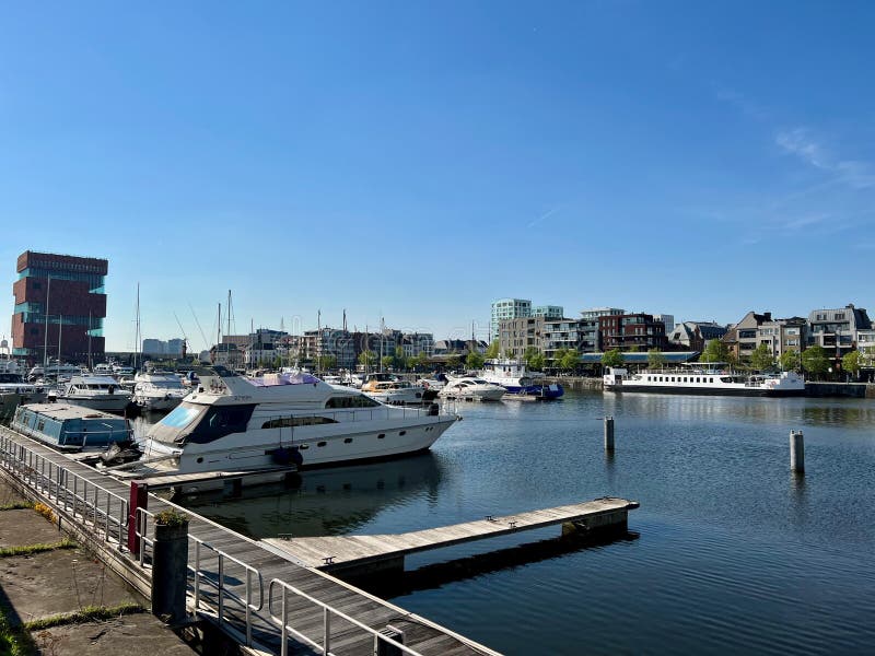Ship port in the city editorial stock photo. Image of terminal - 389187103
