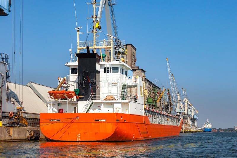 Ship in port stock photo. Image of hull, harbor, gdansk - 70706350