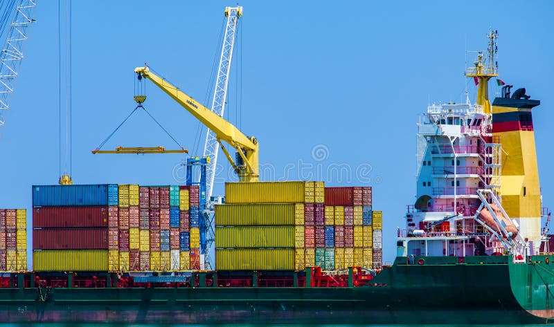 Ship Under Loading in Docks Stock Image - Image of harbour, istanbul ...