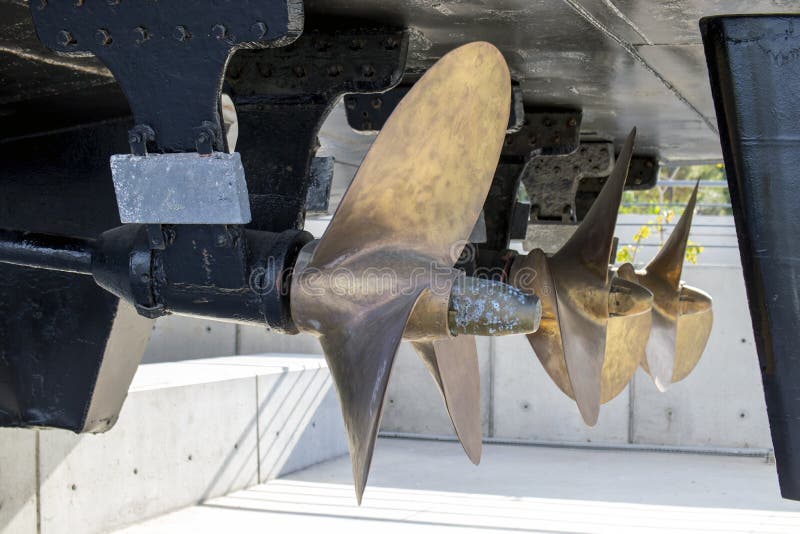 Ship Propeller, Made of Yellow Metal. Stock Photo - Image of adventure ...