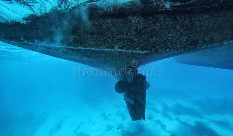 Ship Propeller Underwater, Close Up Stock Image - Image of marine, ship ...