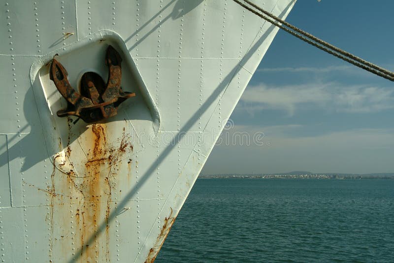 Prow of Boat in Golden Reflections Stock Image - Image of forward ...