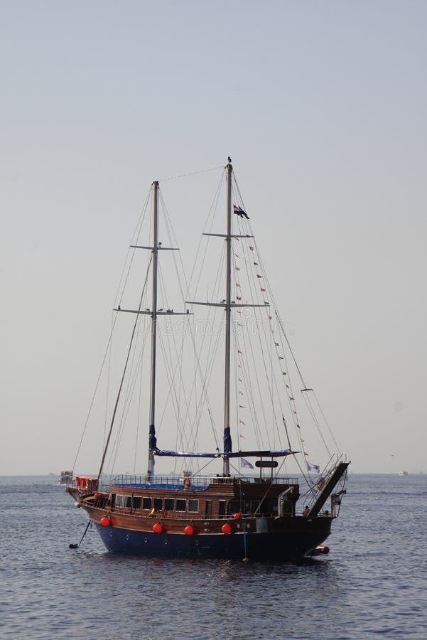 The ship on the Red Sea stock image. Image of sails, tranquillity ...