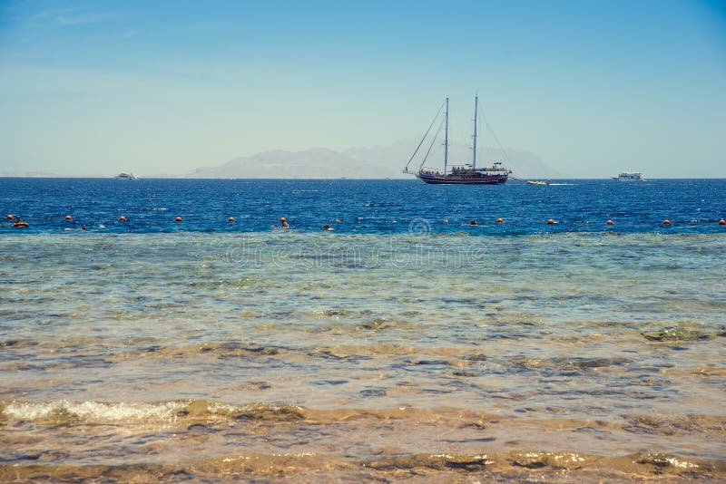 Ship in the Red Sea stock image. Image of climate, discovery - 92654841
