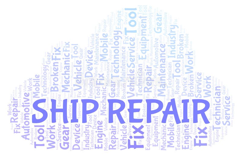 Ship Repair Logo, Flat Design. Vector Illustration on Turquoise ...