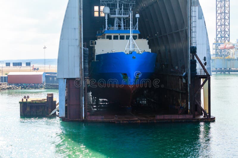 Ship in Repair Yard, Dry Dock Editorial Stock Photo - Image of ...