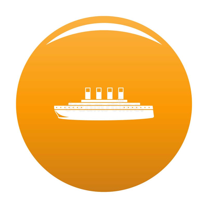 Ship retro icon orange stock illustration. Illustration of button ...