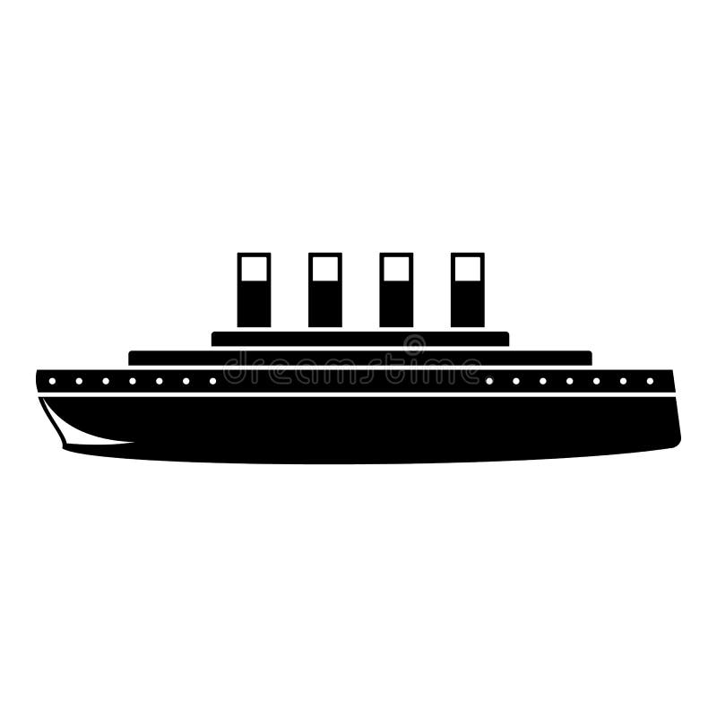 Ship Retro Icon, Simple Black Style Stock Vector - Illustration of ...