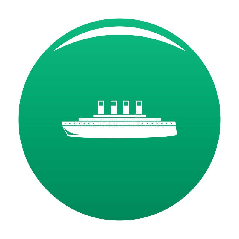 Ship Retro Icon Vector Green Stock Vector - Illustration of design ...