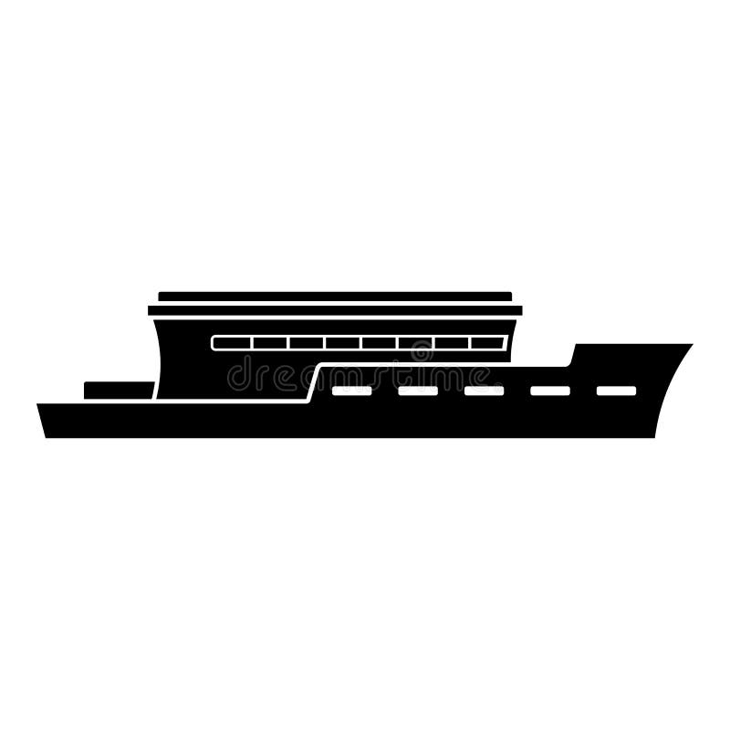Ship River Icon, Simple Black Style Stock Illustration - Illustration ...