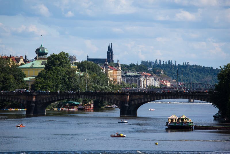 Ship on the River Vltava. Prague Editorial Photo - Image of cruise ...