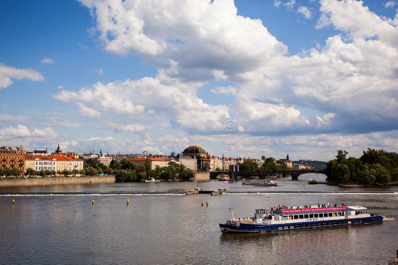 Ship on the River Vltava. Prague Editorial Photo - Image of river ...
