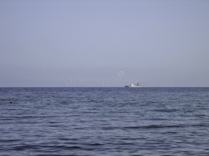 A Ship on the Roadstead on the Horizon between the Sky and the Sea ...