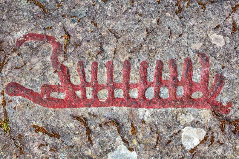 Ship Rock Carving on a Cliff Stock Image - Image of symbol, outdoors ...