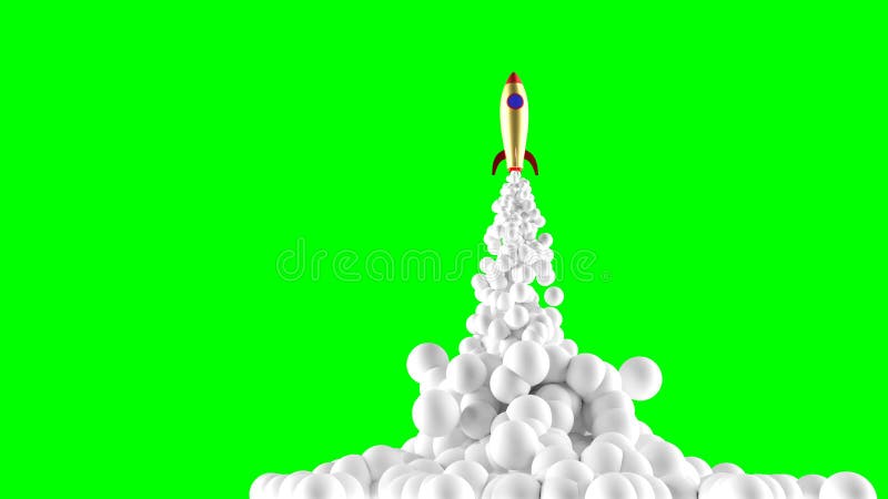 Ship Rocket Launch Space Shuttle on Green Screen Startup Business ...