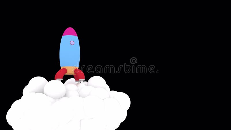 Ship Rocket Launch on Transparent Background Concept Space Travel Smoke ...