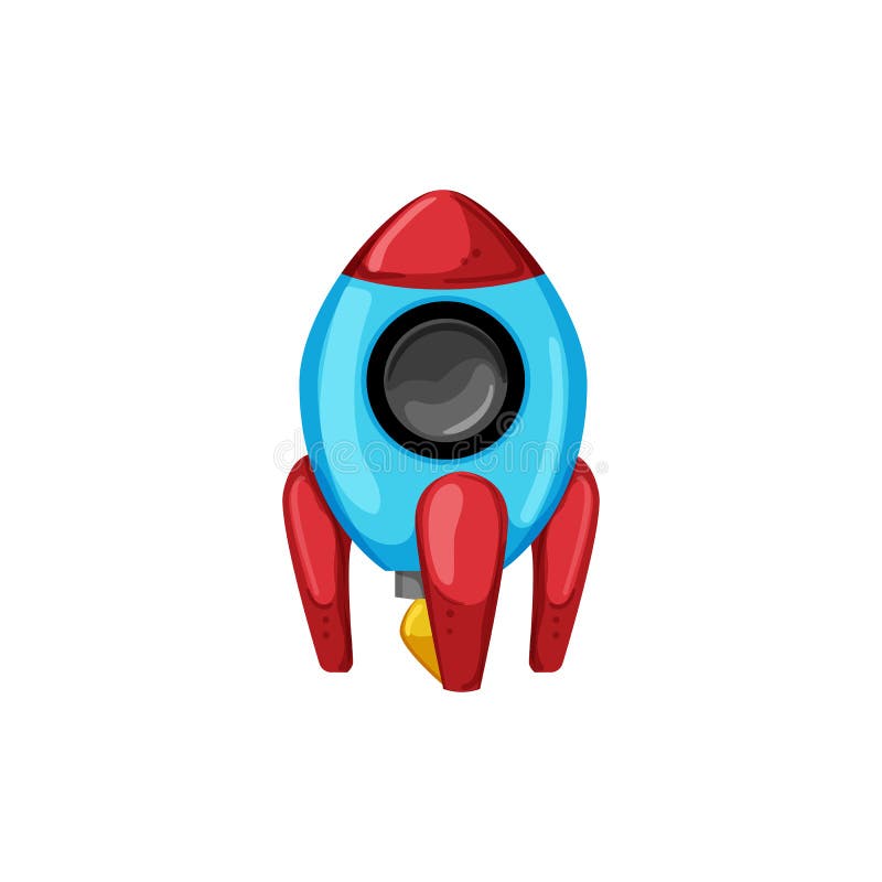Ship Rocket Toy Cartoon Vector Illustration Stock Illustration ...
