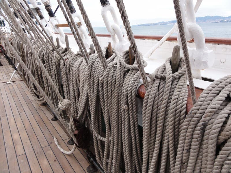 Ship rope stock image. Image of rigging, rope, deck, equipment - 27943543